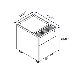 CuHome 2-Drawer Mobile Filing Cabinet with Lock and Casters, Fully Assembled Except Casters, Vertical File Metal Cabinet for Home Office, Small Filing Cabinet Under Desk, Cloud White