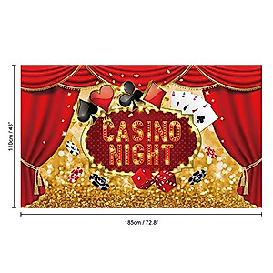 Casino Night Theme Party Decorations Backdrop Las Vegas Gold Glitter Banner Bokeh Photo Background Large Size Casino Birthday Party Supplies Decor