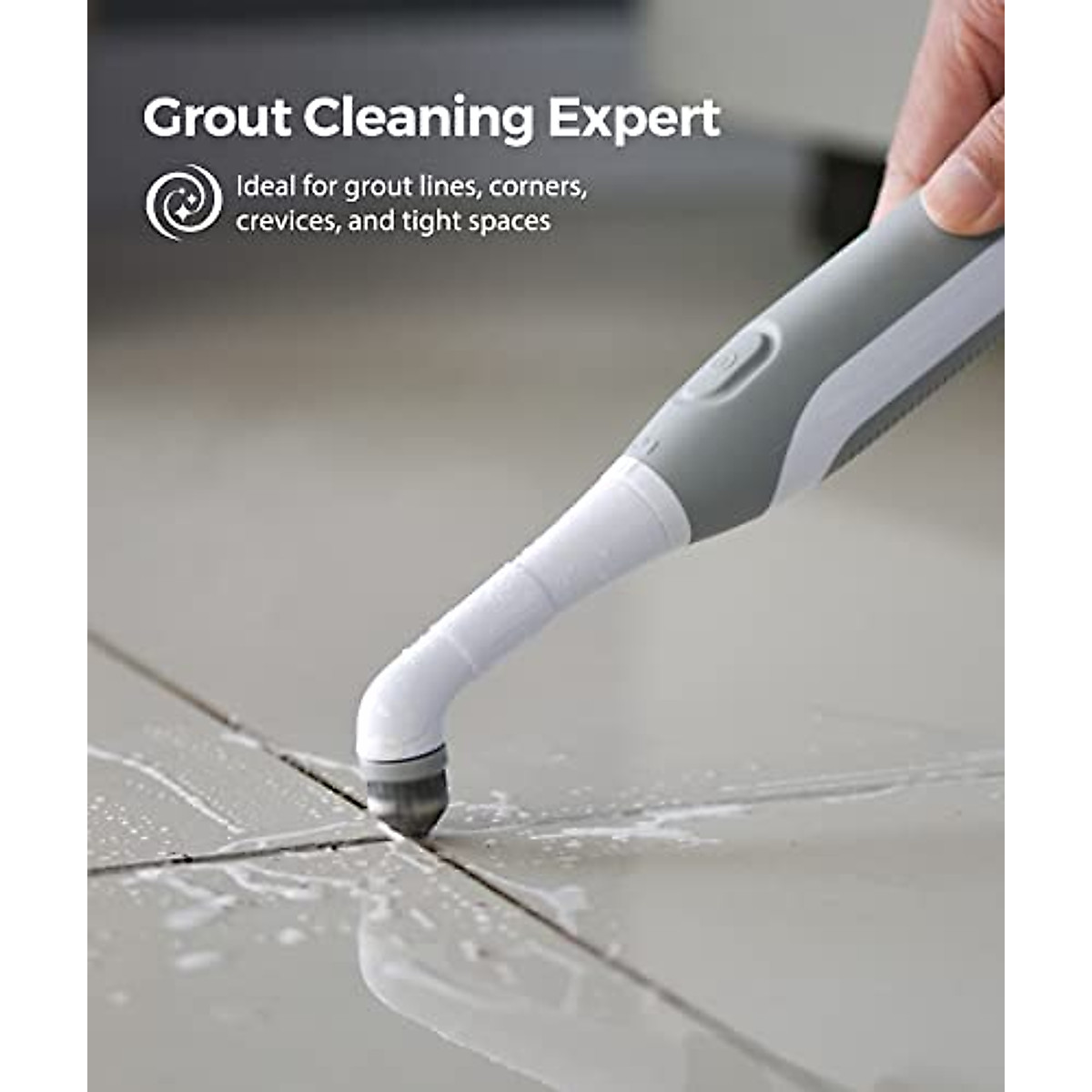 Electric Cleaning Brush, kHelfer KH6A Electric Grout Brush IPX7 Waterproof, 11″ Small Cordless Power Scrubber with 5 Replacement Brushes for Grout, Tile Crevice, Corners, Bathtub, Kitchen Bathroom