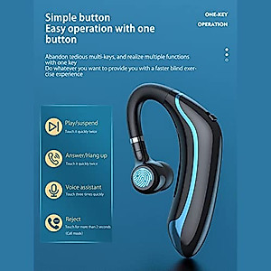 On Ear Headphone Bluetooth Single Earbud Wireless Twist Fit Both of The Ear Bone Conduction with Earhook Long Battery Life for Workout Compatible with Android iPhone