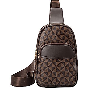 Anfei Sling Bag for Women Men PU Leather Sling Bag Small Sling Backpack Multipurpose Chest Bag Casual Daypack for Women Cycling Party Gift