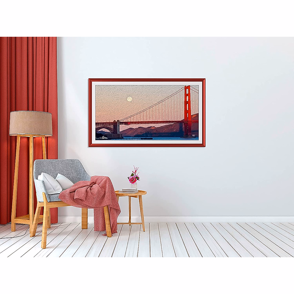 Frame My TV Deco TV Frames Alloy Prismatic - Candy Red Bezel Compatible ONLY with Samsung The Frame TV (50", Fits 2021-2025 Frame TV)