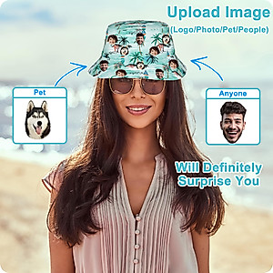 Custom Bucket Hats for Women Men Personalized Design Your Own Text Logo Photo Fisherman Hat for Beach Travel (Hawaii-22)