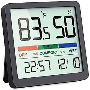 VOCOO Humidity Gauge Indoor Thermometer - Digital Indoor Humidity Sensor Room Thermometer with Temperature Humidity Monitor, Accurate Hygrometer Temp Meter for Home Greenhouse Wine Cellar