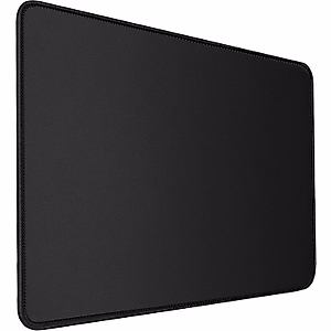 Mouse Pad, Large Gaming Mouse Pad with Double Stitched Edges, 14.9 x 11.7 inches Premium-Textured & Waterproof Mousepad, Nonslip Natural Rubber Base Mouse pad for Laptop,Computer, Office, Home, Black
