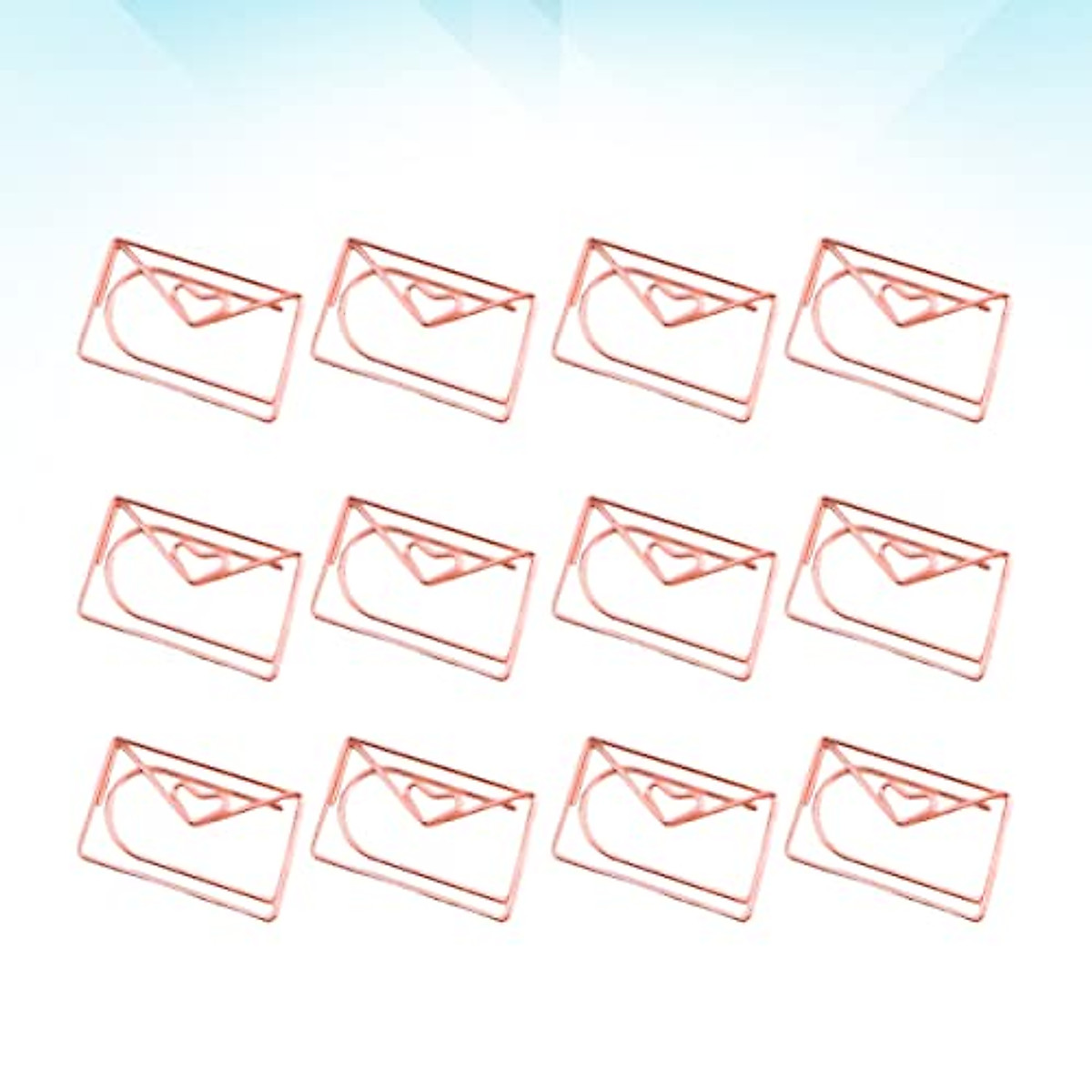 Operitacx 12pcs Cartoon Metal Binder Home Envelope Organizer Office Clip Bookmark Paper Kids Clamps Rose Gold Shape Creative for Adorable Document Gift Photo Holder File