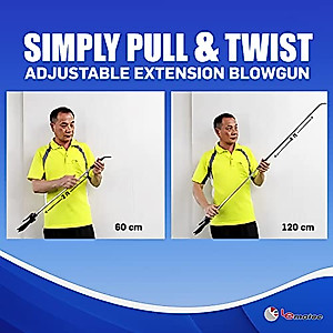 LE LEMATEC Air Blow Gun with Nozzle Extension, Pneumatic Performance Tool, High Pressure Blower, Dust Remover, Cleaning for Hard to Reach Areas, Car Detailing Tools, Compressor Accessories (AS121-3C)