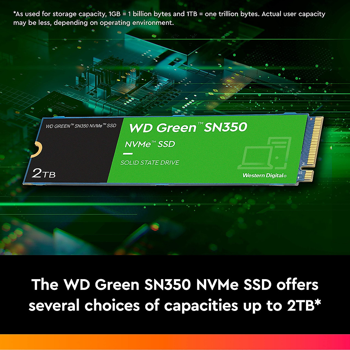 Western Digital 960GB WD Green SN350 NVMe Internal SSD Solid State Drive - Gen3 PCIe, M.2 2280, Up to 2,400 MB/s - WDS960G2G0C
