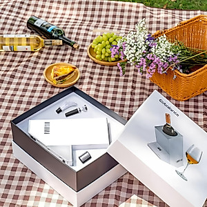 Wine Chiller Electric,Cobalance Wine Chillers Bucket for 750ml Red & White Wine or Some Champagne,Single Bottle Wine Cooler on Patio,Portable Iceless Chiller for Poolside Party,Gift Set for Wine Lover