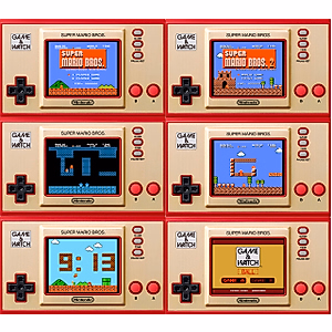 GALLIUMPI Newest Nintendo Switch Console with Gray Joy-Con + Game & Watch: Super Mario Bros - Family Holiday Bundle Deluxe 11-in-1 Accessories Kit for Switch