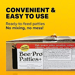 Mann Lake Bee-Pro Patties with Pro Health, Ready-to-Feed High Protein Pollen Substitute, Beekeeping Supplies, 10 lb