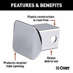 CURT 22171 Chrome Plastic Trailer Hitch Cover, Fits 2-Inch Receiver