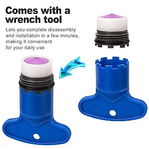 CeroDimo 12 PCS Faucet Aerators with 5 PCS Aerator Key for Sink Faucet, Faucet Aerator Removal Tool, Faucet Aerator Replacement for Bathroom or Kitchen Sink, M16.5 M18.5 M21.5 M24