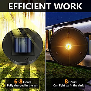 2 Pack Replacement Solar Light Parts(Top Size 2.76 inches, Bottom Size 2.36 inches),7 Lumens Warm White LED Waterproof Solar Light Replacement Top Kit for Outdoor DIY Hanging Lanterns
