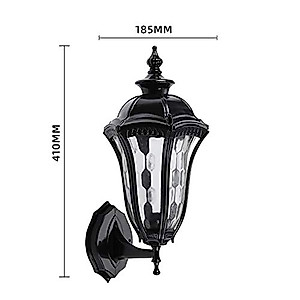 LED Wall Lamp, Transparent Glass Lampshade Street Light, Home Courtyard Waterproof Wall Light, for Aisle Garden Villa Outdoor, Pack of 2