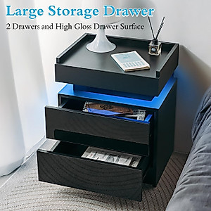 HOMMPA 06 WB-BL Nightstand, 1 Pcs, Black W/Side