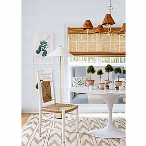 NuWallpaper x Social Social Whisper Blue Classic Faux Grasscloth Peel & Stick Wallpaper