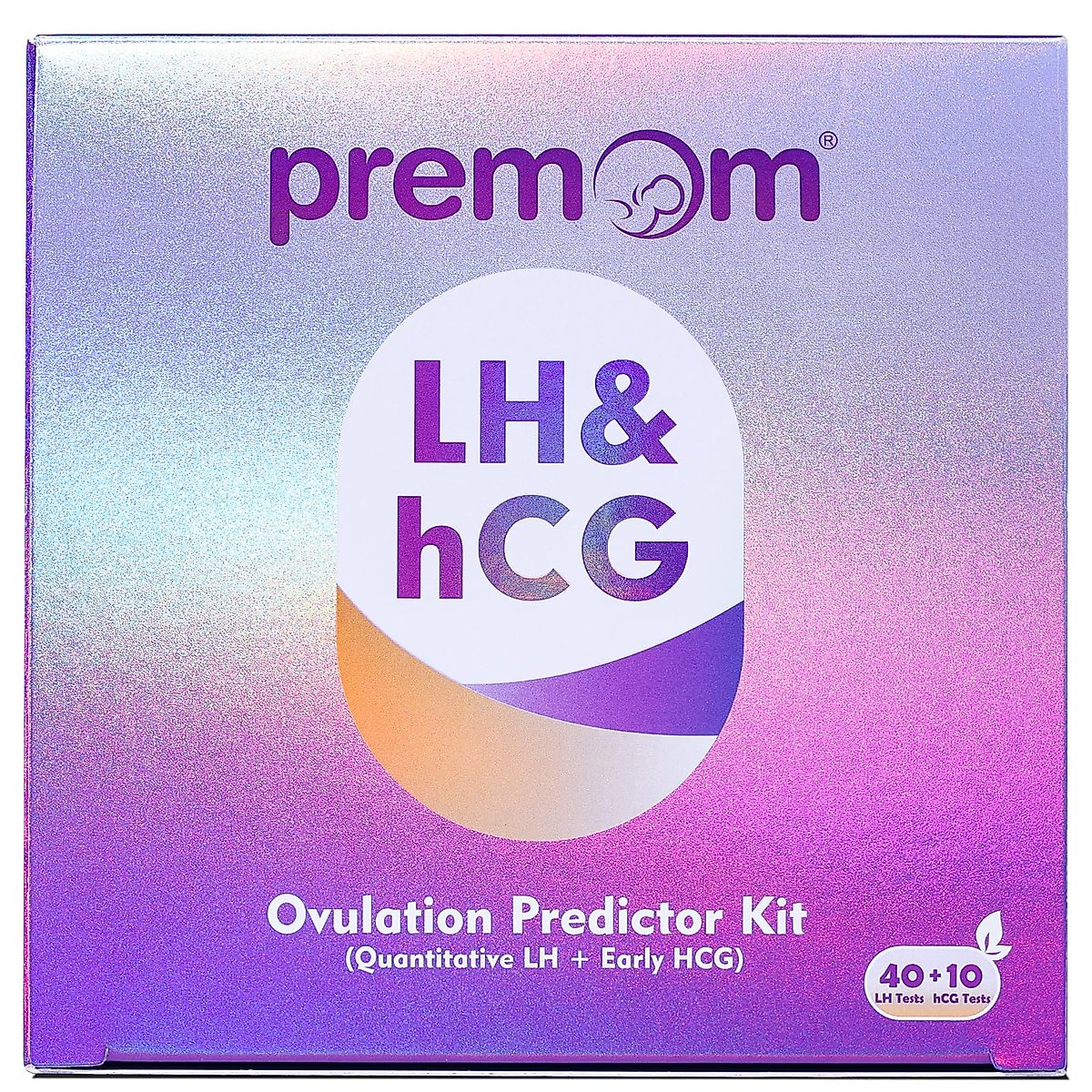 Premom Quantitative Ovulation Predictor Kit：40 Ovulation Tests + 10 Pregnancy Tests - Advanced Ovulation Test Strips Combo 40LH+10HCG Test