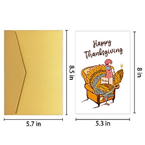 Funny Thanksgiving Turkey Card for Women Men, Hilarious Fall Seasons Card, Happy Thanksgiving Card for Family Friend, Thankful Holiday Card
