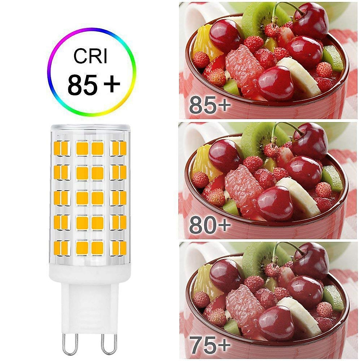 OHLGT G9 LED Bulbs Dimmable 6W (60W Halogen Bulb Equivalent), Warm White 3000K, 110V-130V, 600LM Bi Pin for Home Lighting, 6 Packs