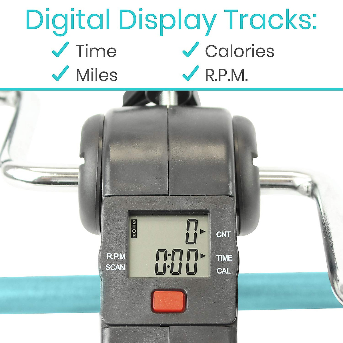 Vive Under Desk Bike Pedal Exerciser - Foot Pedal Exerciser - Foldable Portable Quiet Foot, Hand, Arm, Leg Exercise Pedaling Machine LCD Display, Adjustable Tension, Fitness Rehab Gym Equipment