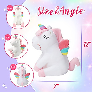 Athoinsu 12'' Light up Unicorn Stuffed Animal Soft Plush Toy with Colorful LED Night Lights Glowing Birthday Children's Day Valentine's Day Gifts for Girls Toddler Kids Women