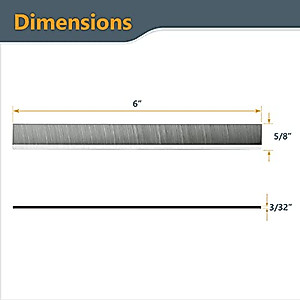 POWERTEC 14803 6-Inch Jointer Knives for Delta 37-658 37-190 37-195 37-205 37-220 37-275X, Jet 708457K JJ-6CS, Set of 3