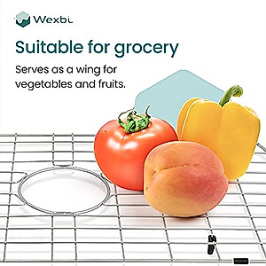 EUOTEO Kitchen Sink Bottom Grid Protector Drying Rack 2pcs Set - 13 5/8 in x 11 5/8 - Stainless Steel Protector with Draining Hole