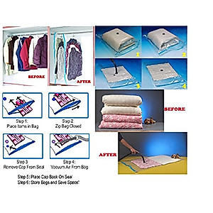 13 Quantity: 12 Large Size 28''x20'' New Improved Vacuum Storage Bags / Space Saver Compressed Bag with 1 TSA Carry-On Travel Pouch Bag