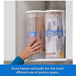 Buddeez Bread Buddy Bread Box – Bread Container & Bread Storage for Kitchen Counter, Sandwich Bread Holder, Bread Saver & Bread Keeper, Bread Bin & Breadbox Countertop Storage, White Lid, (2 Pack)