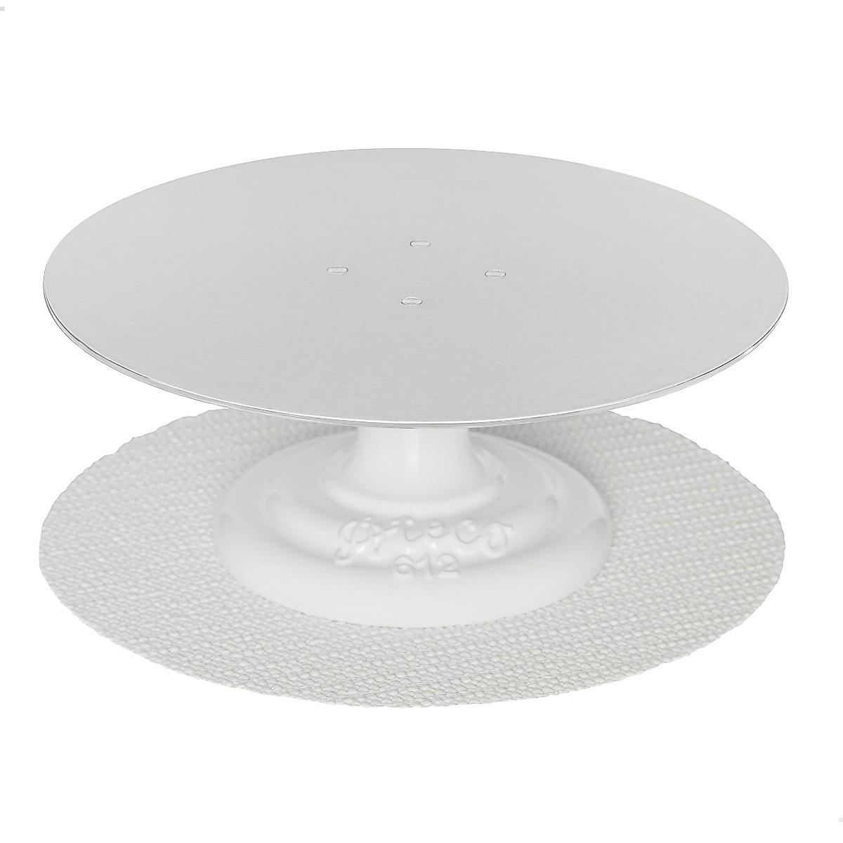 Ateco Cast Iron and Non-Slip Pad Cake Stand, 12 inch, White