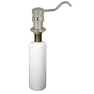 Westbrass D2172-07 Dynasty Kitchen Sink Deck Mounted Liquid Soap/Hand Sanitizer Dispenser with Refillable 12 oz Bottle, Satin Nickel
