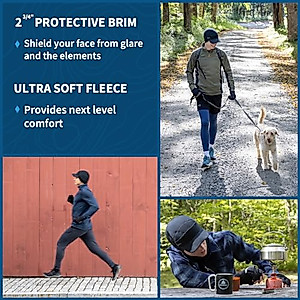 TrailHeads Men's Fleece Hat Baseball Cap - Drop Down Ear Warmer Flaps - Winter Caps for Men for Running, Golf, Hunting Black