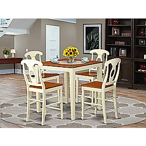 East West Furniture VNKE5-WHI-W Dining Room Table Set