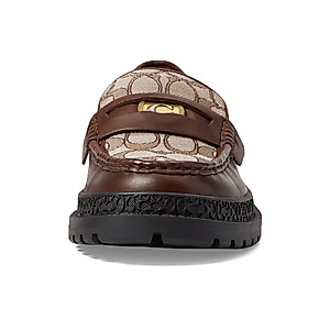 COACH Men's Casual Cooper Loafer With Signature Jacquard And Signature Coin, Color Maple, Size 9