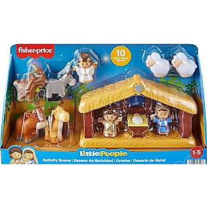 Fisher-Price Little People Toddler Playset Nativity Scene with Baby Jesus Mary & Joseph Figures for Christmas Play Ages 1+ Years