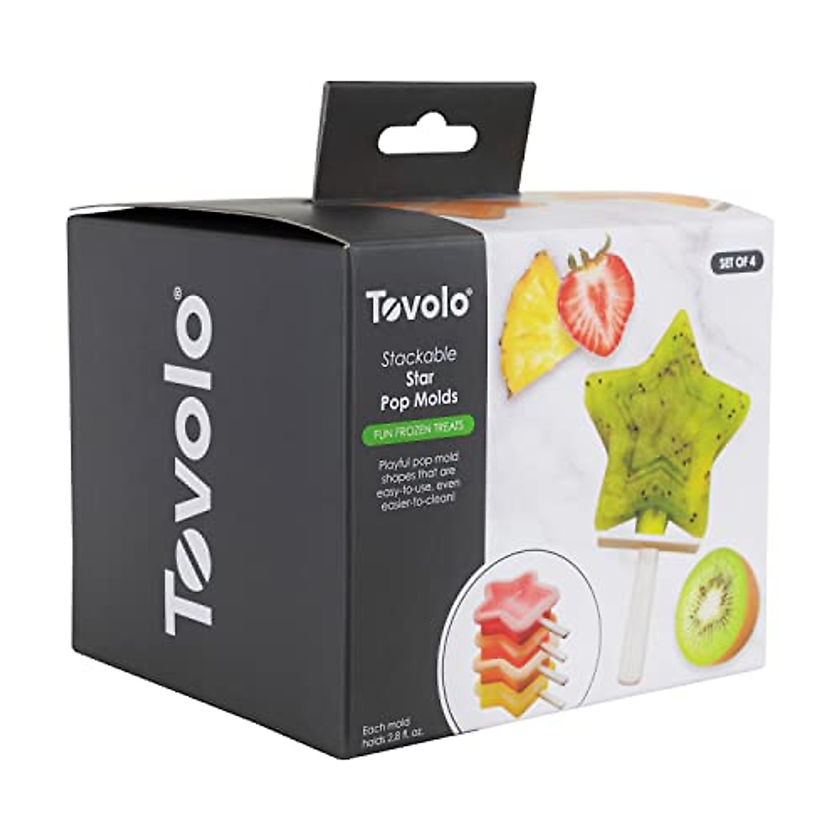 Tovolo Stackable Star Pop Molds Set of Four for Making Mess-Free Frozen Treats