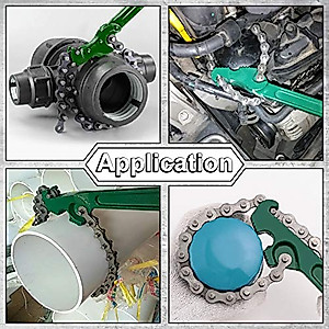 boeray 9 Inch Heavy Duty Ratcheting Chain Wrench Reversible Oil Filter Tool Pipe Fittings Tools Fit Max 5 Inch Diameter With Toothed Chain