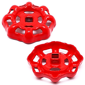 ZHMEINA 2 Pack Outdoor Faucet Handle, Faucet Handle Replacement, Cast Steel Faucets Round Wheel Handles, Replacement Water Spigot Handles with Screws Spacer 9/32inch x 9/32inch (6mm x 6mm)