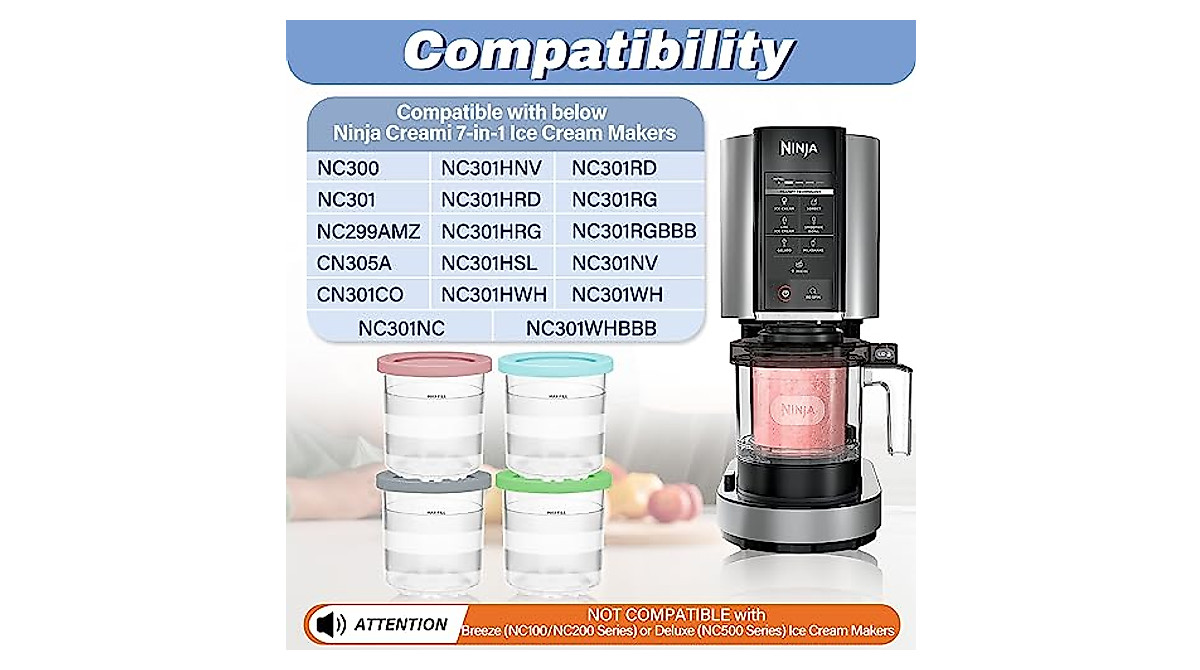 NANOBABY Pint Containers for Ninja Creami - 4-Pack