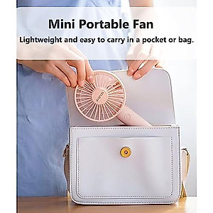 AKANDS Mini Portable Electric Fan, USB Rechargeable Handheld Fan Three-Speed Adjustment, Personal Fan with Phone Holder Base, Lightweight Fan for Stylish Girls, Women and Men Indoor Outdoor (Blue)