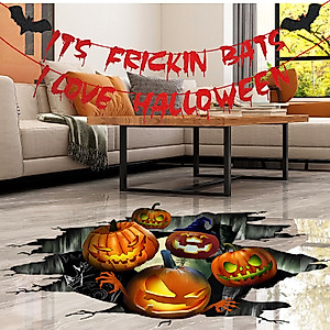 NICEMOVIC Halloween Floor Stickers, 3D Halloween Floor Decoration, Halloween Wall Window Decals Removable, Halloween Pumpkin Decoration Stickers, Halloween Scary Stickers for Home Office Party Decors