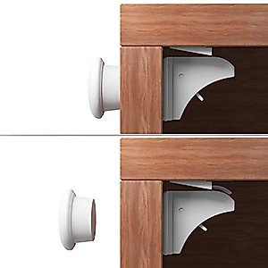 Child Magnetic Safety Locks (4 Locks & 1 Keys) | Safely Lock Your Cabinets and Drawers| No Drilling - Easy Installation - Authentic 3M Adhesive
