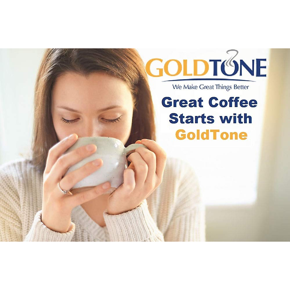 GoldTone Brand Reusable #4 Cone Coffee Filter fits Ninja Coffee Makers and Brewers. BPA-Free