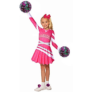 Hipoleter Zombies Girls Cheerleader Costumes Cheerleading Dress up Toddler for Party Movie Halloween Kids Outfits Cosplay, Rose, 9-10 Years