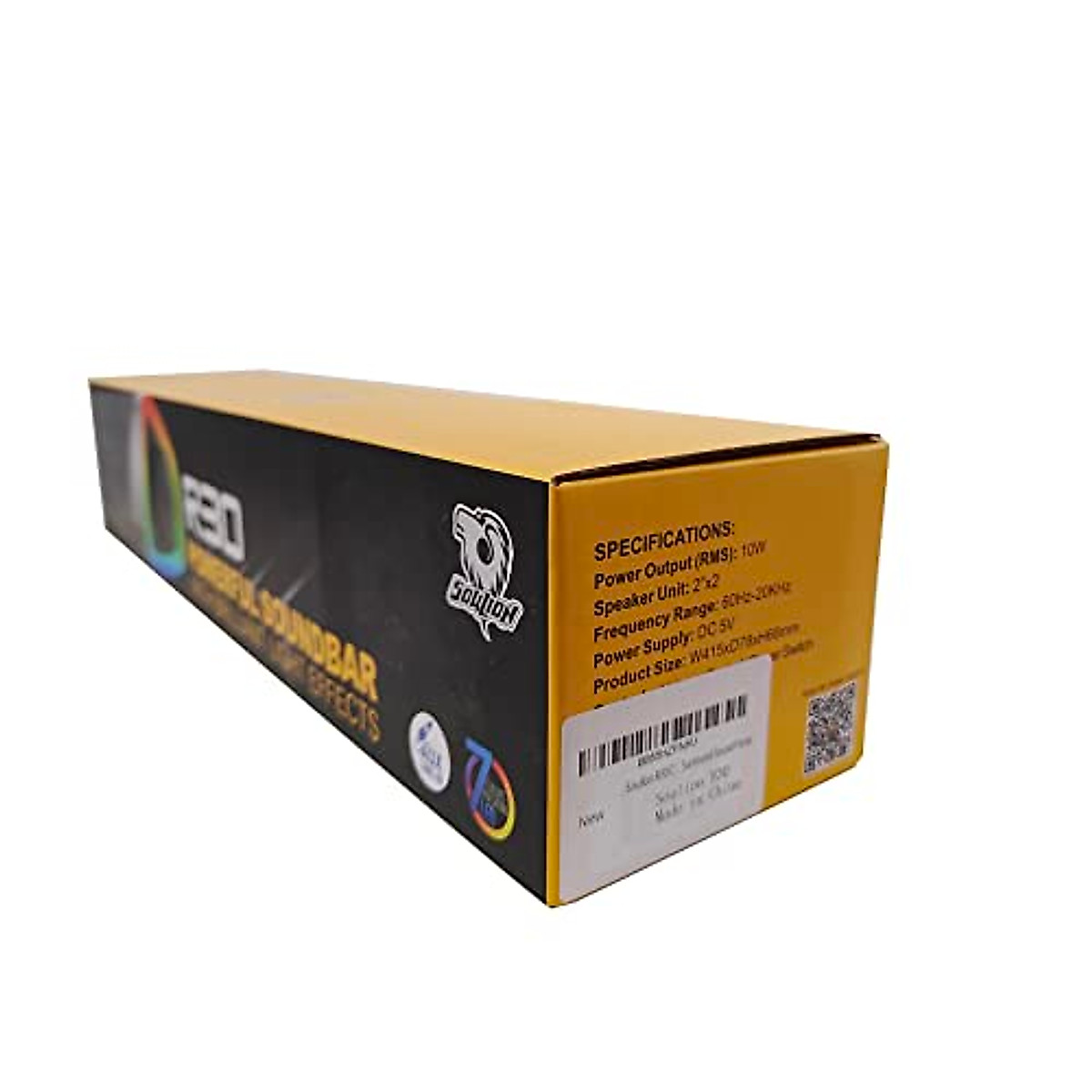 SOULION R30 Computer Speakers, USB Powered Small PC Speakers, Colorful RGB Lights with Switch Button, Surround Sound Portable Computer Sound Bar Speaker for Desktop Laptop