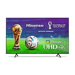 Hisense A6 Series 50-Inch Class 4K UHD Smart Google TV with Voice Remote, DTS Virtual X, Sports & Game Modes, Chromecast Built-in (50A6H, 2022 New Model) (Renewed)