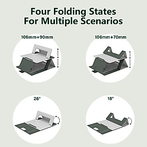 Coiclic Portable Laptop Stand, Foldable Ergonomic Computer Stand for Laptop, Adjustable Multiple Folding States Laptop Stand, PU Leather Holder Compatible with up to 19 Inches Computer Laptops