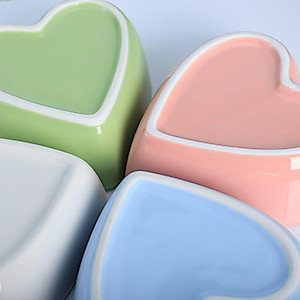 WAIT FLY 2pcs Heart-Shaped Bowls for Salad Soup Snack Dessert Household Cooking Bowls for Home Kitchen, Blue