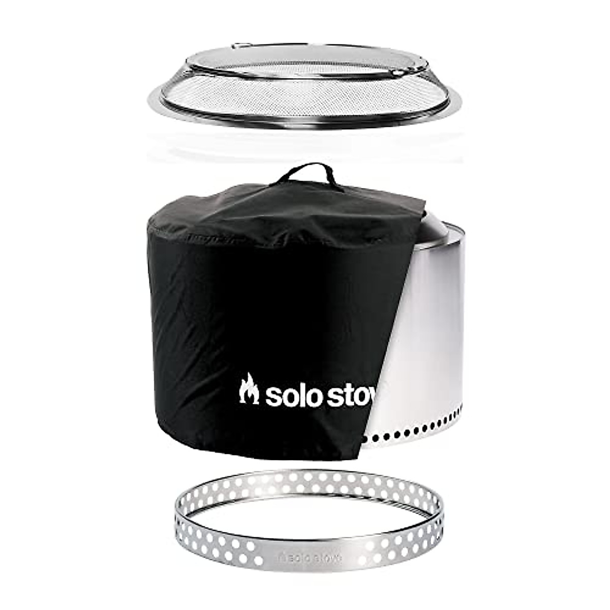 Solo Stove Yukon Big Yard Bundle 2.0 | Incl. Yukon Smokeless Fire Pit with Stand, Shelter, Shield, Portable for Wood Burning, Removable Ash Pan, Stainless Steel, H: 19.8in x Dia: 27in, 50.85lbs